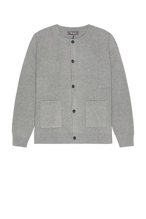 WAO Wool Blend Round Neck Cardigan