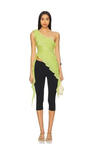 AFRM Vivica One-shoulder Ruffled Top
