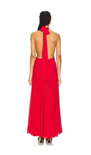 Bardot Halter Neck Maxi Dress