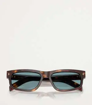 Prada Acetate Rectangle Sunglasses - Brown