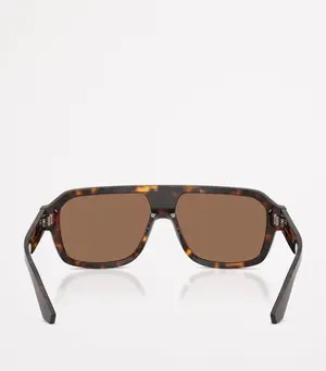 Dolce & Gabbana Oversized Pilot Sunglasses - Brown