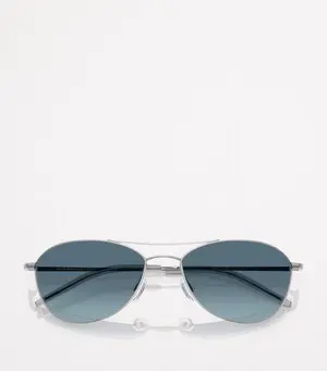 Oliver Spencer Aero Ii Aviator Sunglasses - Silver