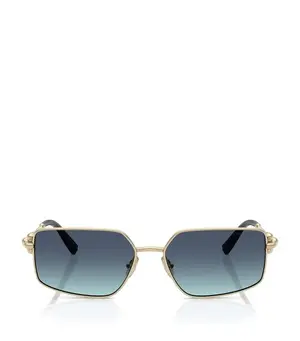 Tiffany & Co. Metal Rectangle Sunglasses - Gold