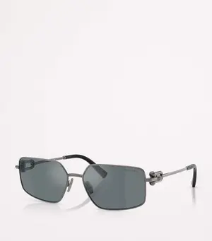 Tiffany & Co. Rectangular Metal Sunglasses - Grey