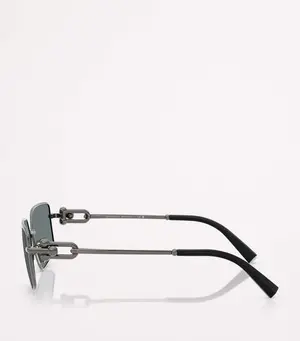 Tiffany & Co. Rectangular Metal Sunglasses - Grey