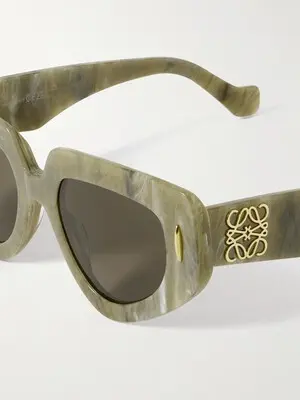 Loewe Cat Eye Acetate Sunglasses With Gold Tone Anagram Emblem