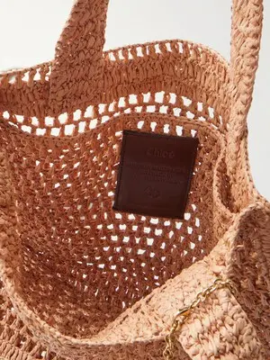 Chloé Crocheted Tote With Gold Tone Charms