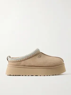 UGG Tazz Suede Platform Slippers - Neutrals