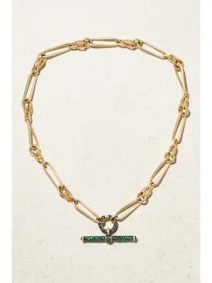 LUCY DELIUS 14-karat And Emerald Twisted Link Necklace