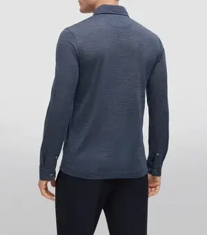BOSS Wool-silk Shirt - Blue