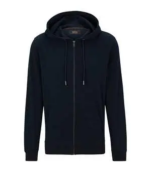 BOSS Cotton-cashmere Hoodie - Blue