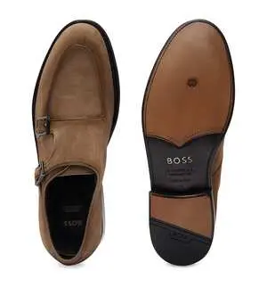 BOSS Suede Double Buckle Monk Shoes