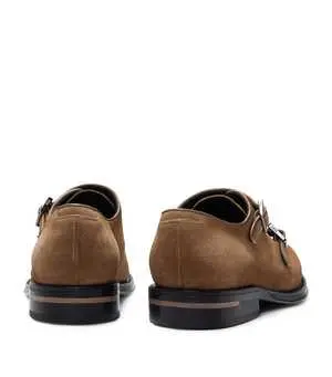 BOSS Suede Double Buckle Monk Shoes
