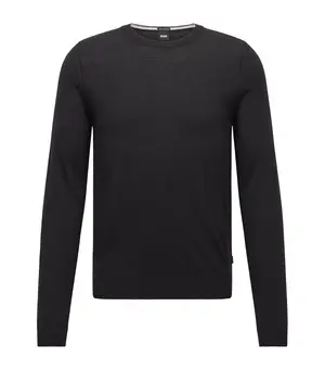 BOSS Virgin Wool Crew-neck Sweater - Black