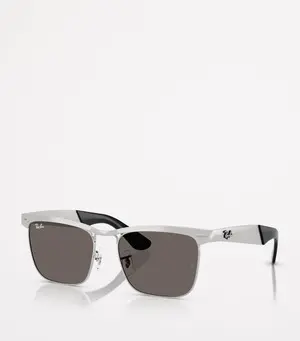 Ray-ban Wayfarer Deluxe Square Frame Sunglasses - Silver