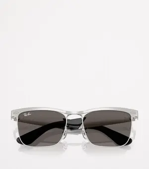 Ray-ban Wayfarer Deluxe Square Frame Sunglasses - Silver