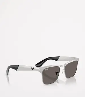 Ray-ban Wayfarer Deluxe Square Frame Sunglasses - Silver