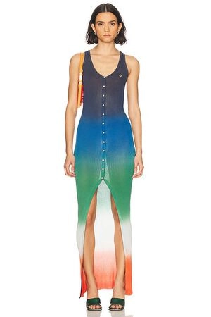 Casablanca Long Ribbed Dress - Gradient