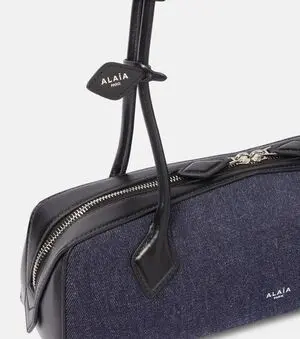 Alaïa Le Teckel Medium Denim Shoulder Bag - Blue
