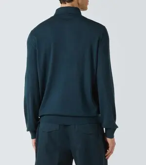 Zegna Cashmere And Silk Polo Shirt - Blue