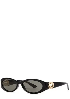Gucci Oval-frame Sunglasses - Black