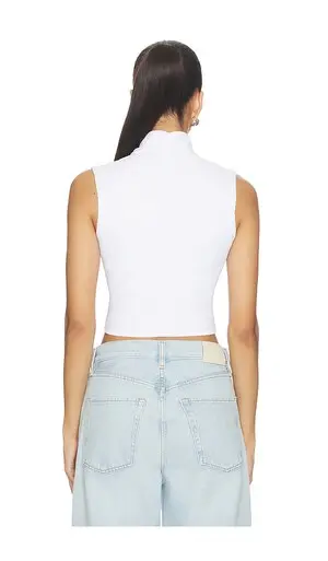 Susana Monaco Square Wire Gathered Sleeveless Top - White