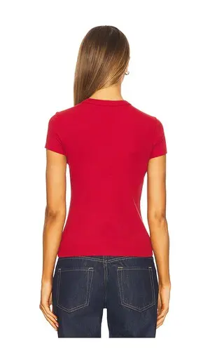 Cotton Citizen Verona Tee Ribbed Jersey Top - Red