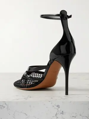 Alaïa Patent-leather And Fishnet Pumps - Black