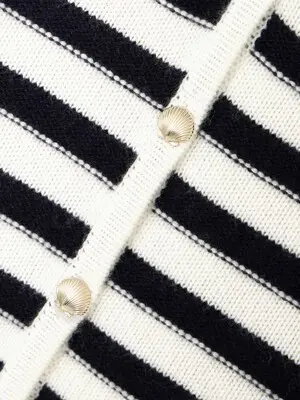 ALLUDE Striped Cashmere Vest