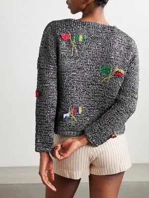 BODE Promenade Crocheted Satin Cardigan