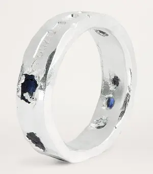THE OUZE Sterling Silver And Sapphire Ring