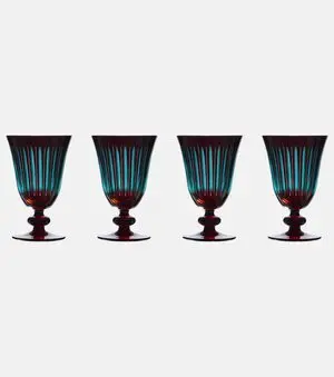 L'Objet Prism Set Of 4 Wine Glasses - Blue
