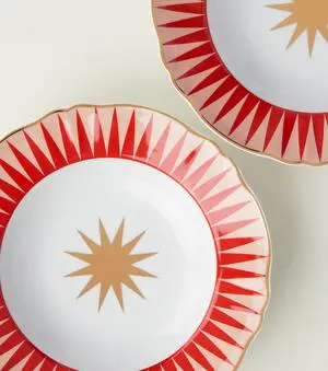 BITOSSI Baleno Set Of 4 Porcelain Soup Plates - Multicoloured