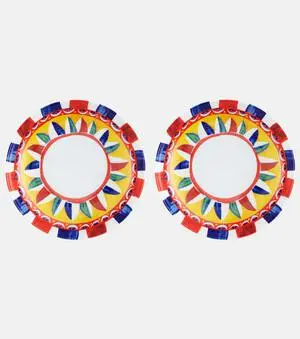 Dolce & Gabbana Set Of 2 Porcelain Soup Plates - Multicoloured