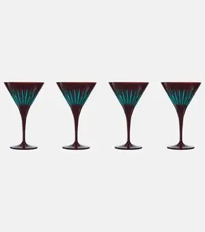 L'Objet Prism Set Of 4 Martini Glasses - Blue