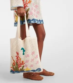 ALEMAIS Splash Applique Crochet Tote Bag