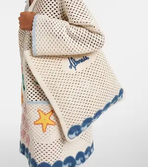ALEMAIS Splash Applique Crochet Tote Bag