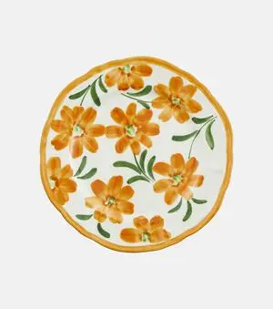 LES-OTTOMANS Floral Ceramic Plate Orange