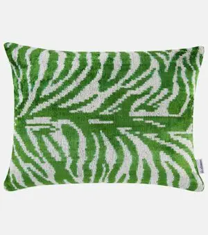 LES-OTTOMANS Velvet Cushion - Multicoloured