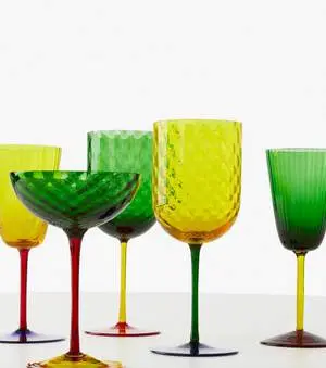 Dolce & Gabbana Murano White Wine Glass - Green