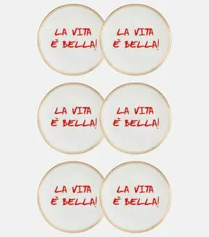 BITOSSI La Vita E Bella Set Of 6 Plates - Multicoloured