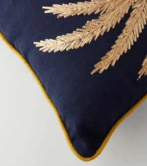 LES-OTTOMANS Embroidered Cotton Canvas Cushion
