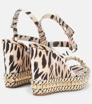 CHRISTIAN LOUBOUTIN Pyra Clou 110 Leopard-print Espadrille Wedges