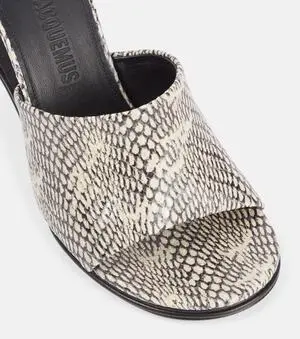 Jacquemus Snakeskin Effect Leather Mules