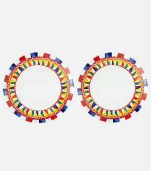Dolce & Gabbana Set Of 2 Porcelain Dessert Plates - Multicoloured