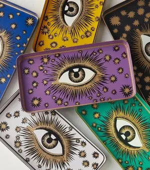 LES-OTTOMANS Eye Decorative Tray - Multicoloured