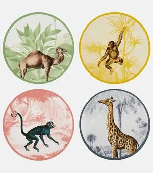 LES-OTTOMANS La Menagerie Ottomane Set Of 4 Placemats - Multicoloured