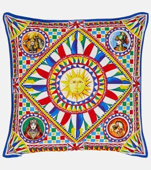 Dolce & Gabbana Small Printed Canvas Cushion - Multicoloured