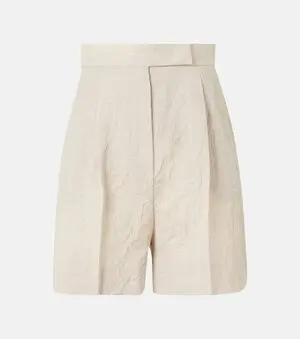Max Mara Virgin Wool Canvas Shorts - Beige