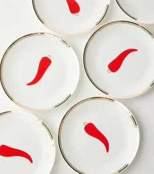 BITOSSI Chilli Pepper Set Of 6 Bread Plates